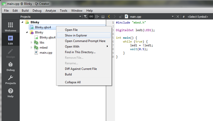 Building offline with Qt Creator IDE | Mbed