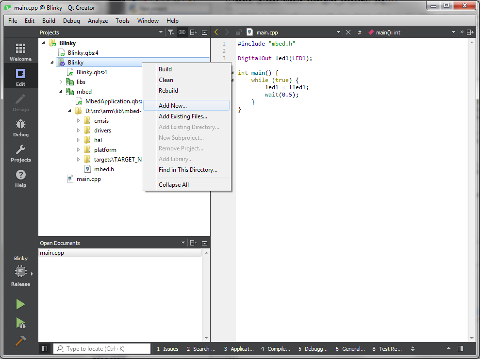 Building offline with Qt Creator IDE | Mbed