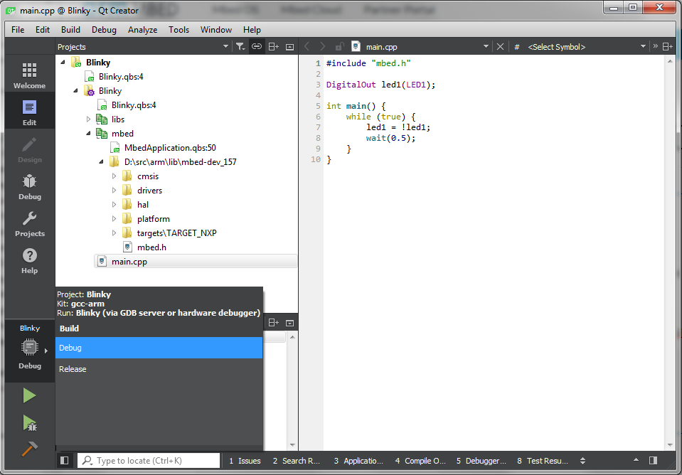 Building offline with Qt Creator IDE | Mbed