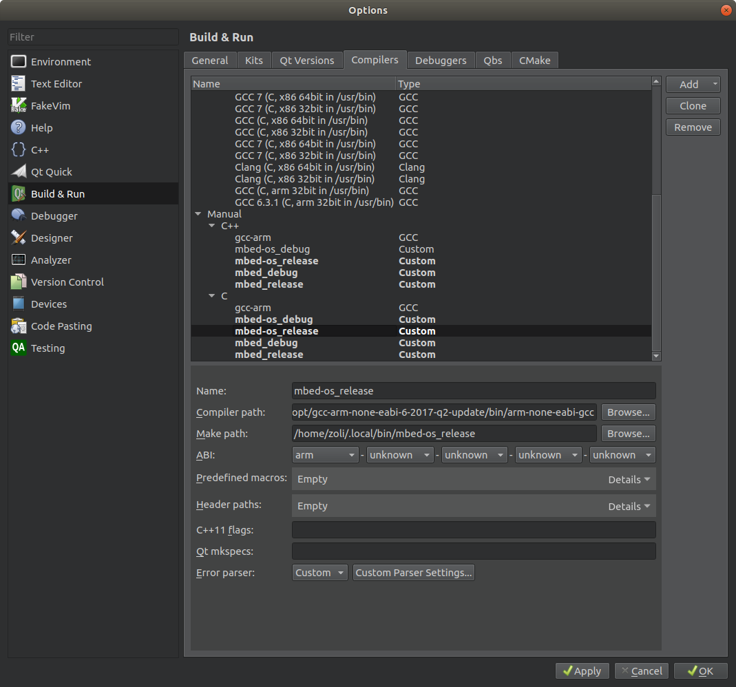 Building offline with Qt Creator IDE | Mbed
